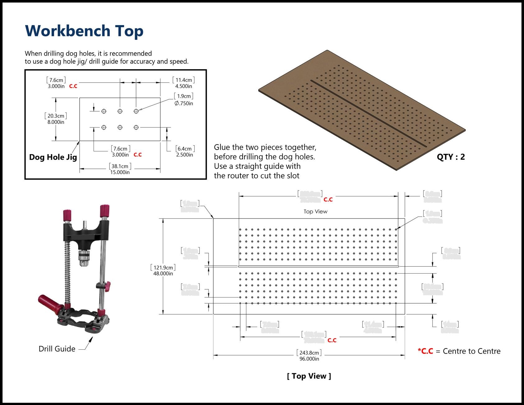4x8 Dog Hole Workbench Instruction - Etsy