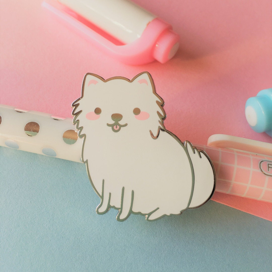 Mochi the American Eskimo Enamel Pin - Kawaii American Eskimo Pin ...