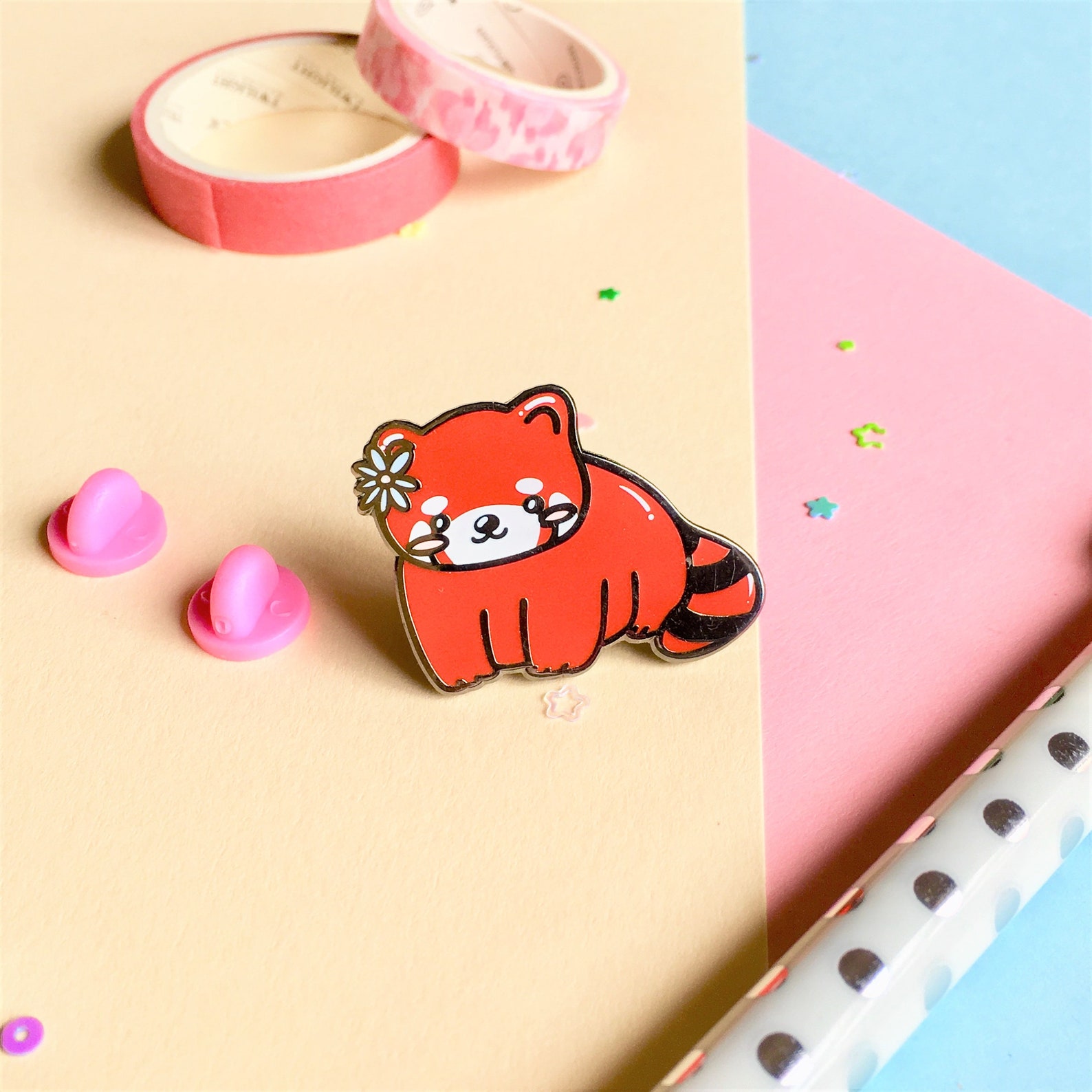 Peyton the Red Panda Enamel Pin Kawaii Red Panda Pin Cute Red Panda Pin ...
