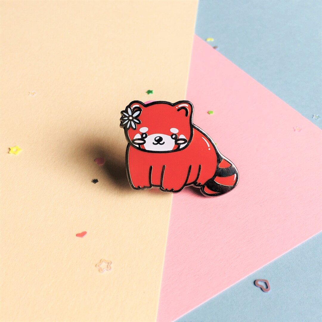 Peyton the Red Panda Enamel Pin - Kawaii Red Panda Pin - Cute Red Panda ...