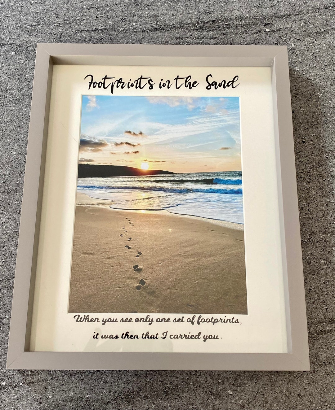 Footprints in the Sand Quote Framed Picture - Etsy