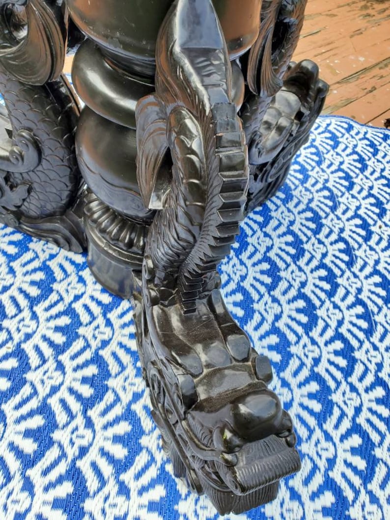 Antique Chiwen Hornless Dragon Dining Table Three Dragon Leggs Solid ...