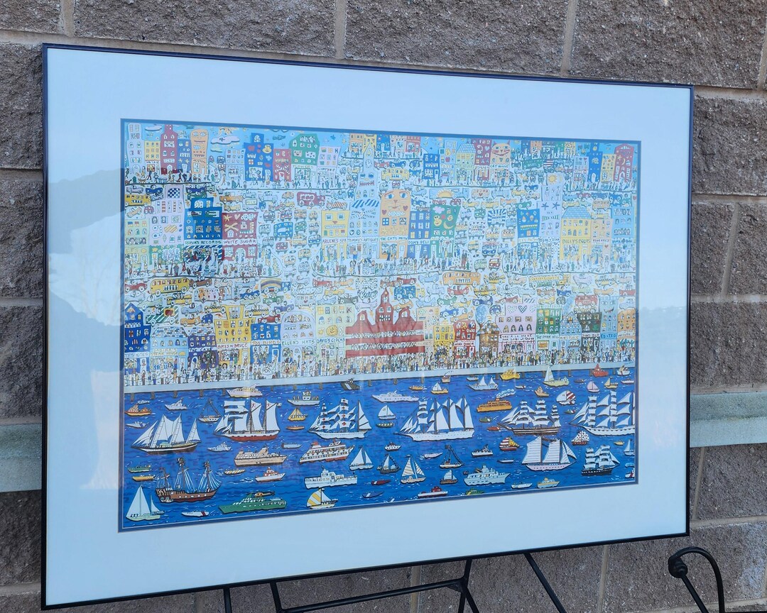 JAMES RIZZI on the Waterfront" Print by Boston Corporate Art 43x33x ...