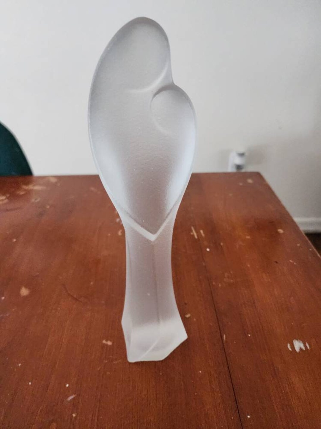 Madonna and Child Froasted Art Glass Sculpture by Rene Delvenne Made by ...