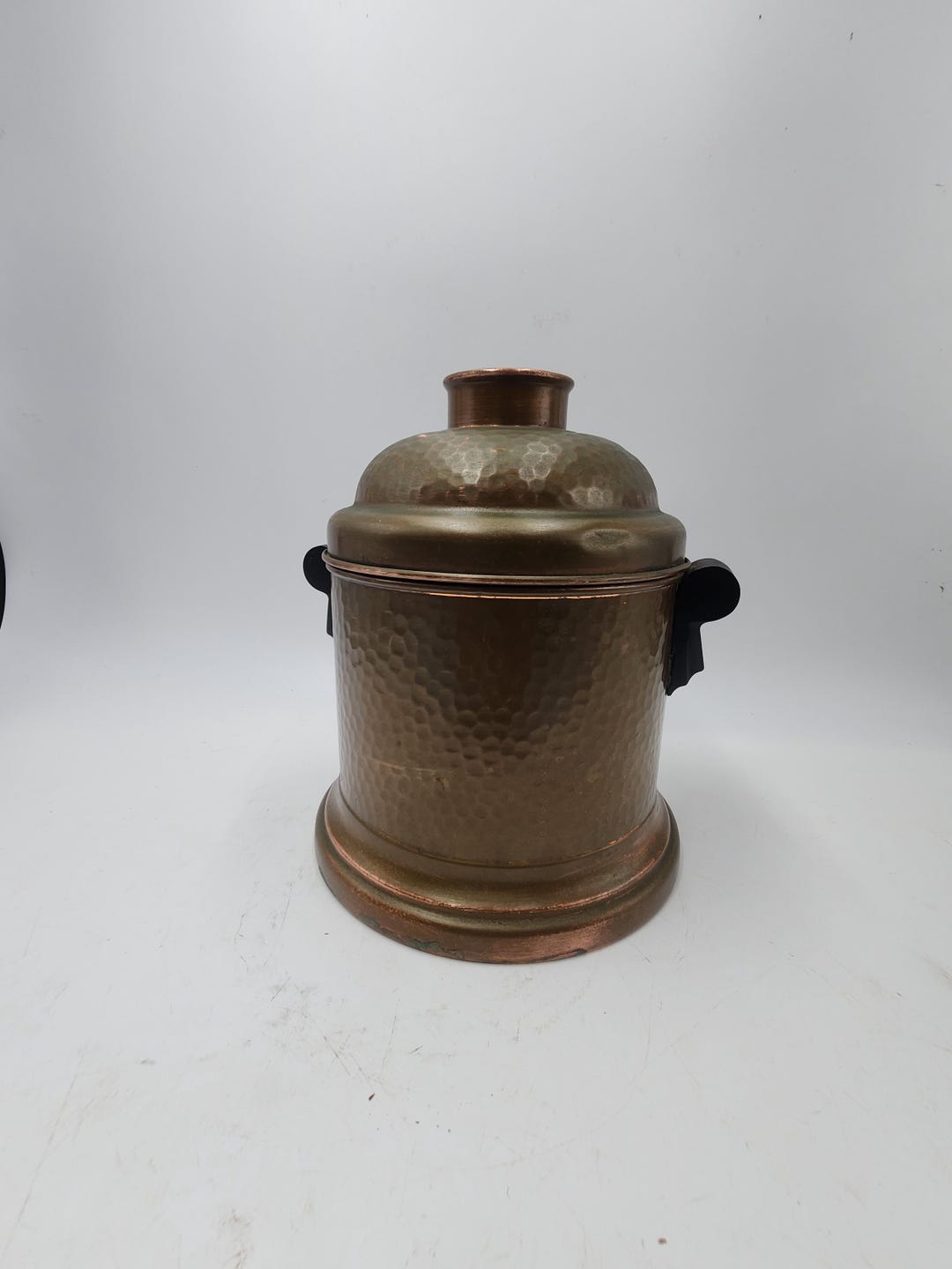 Art Deco Rumidor Humidor Handle Tin Box Hammered Copper 8 Inch Tall 6 ...