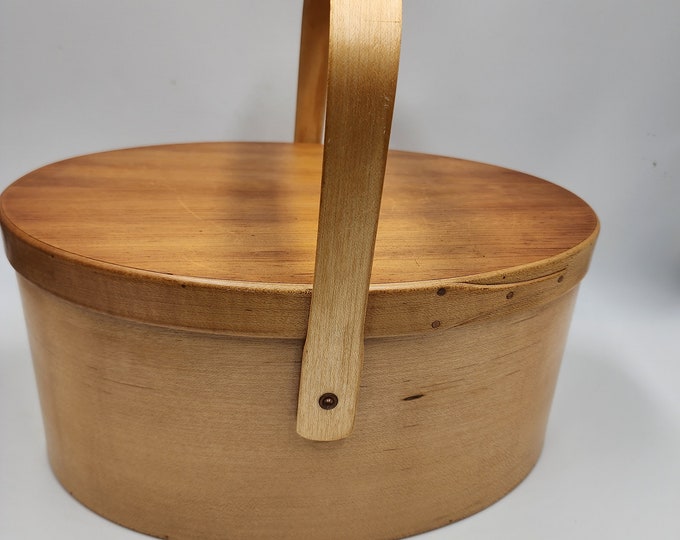 Antique American Colonial Shaker Sewing Box 13"x9.75" Oval 6.75" Tall ...