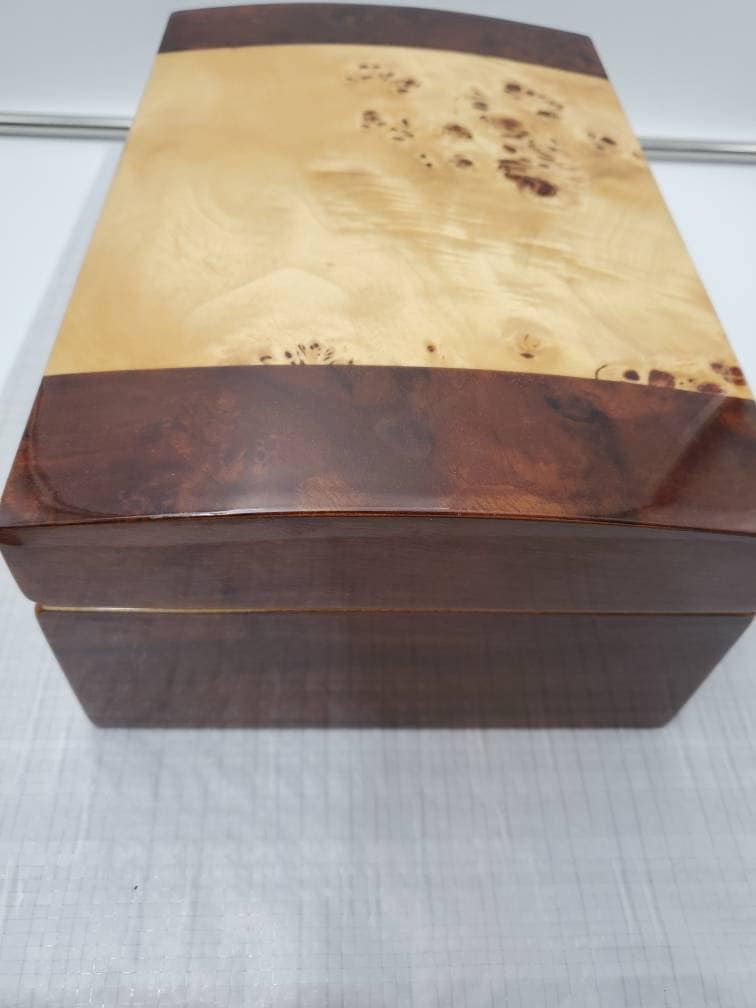 Charlie Lapson Jewelry Box Walnut and Maple Burl - Etsy