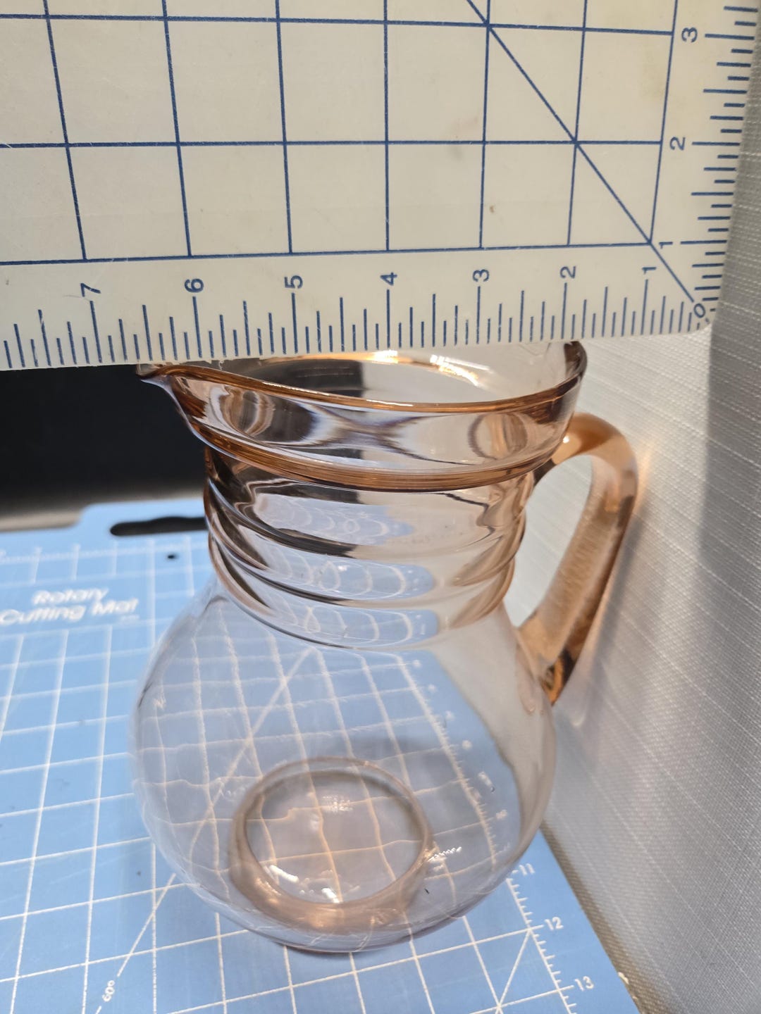 Early 20th Century Antique Art Deco Depression Era Pink Glass Pitcher ...