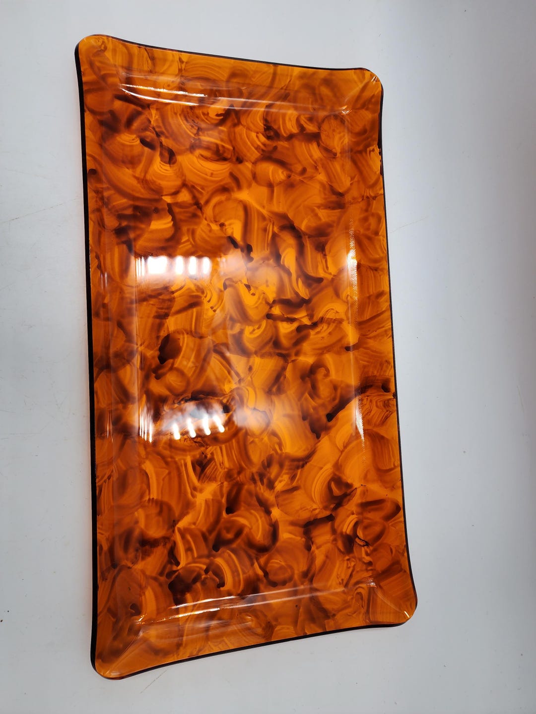 Mid Century Modern Faux Tortoise Shell Lucite Tray 13.5x7rectangle ...