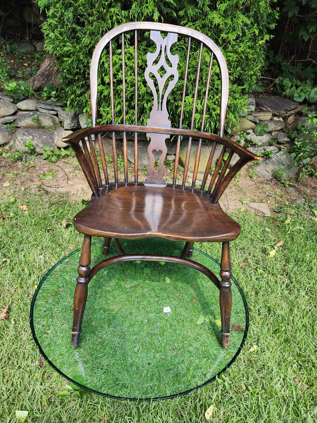 Early American Made Double Bow High Back Colonial Chair Antique 19th ...
