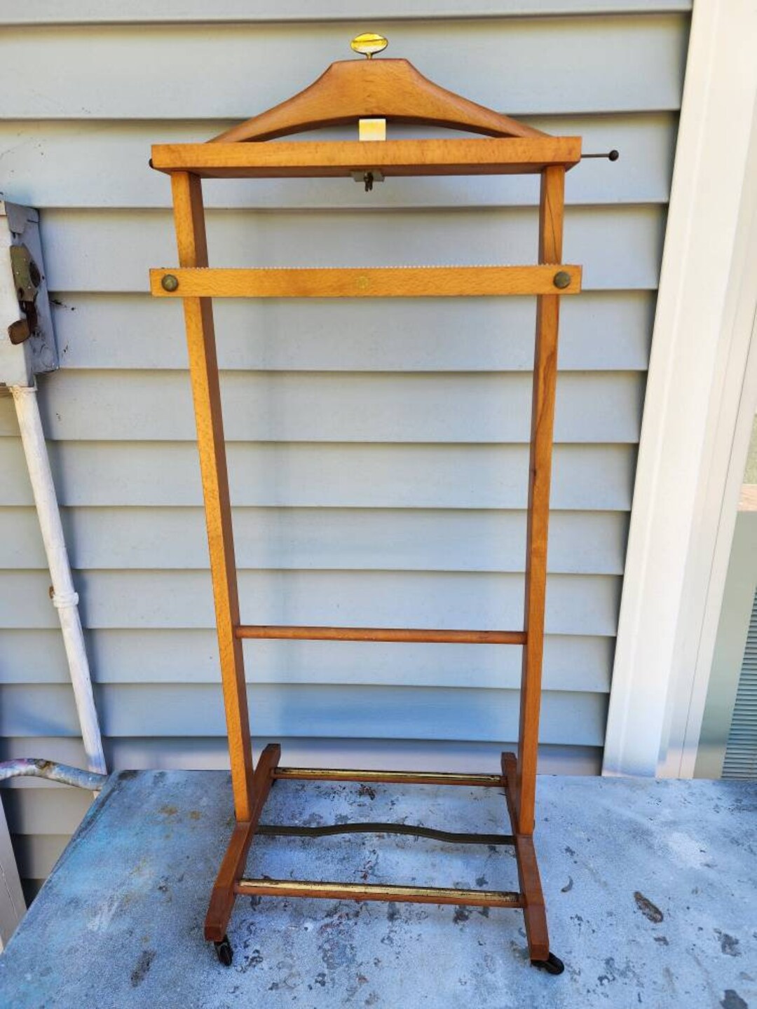 Italian Men Valet by Brevettato Beach Wood and Brass - Etsy