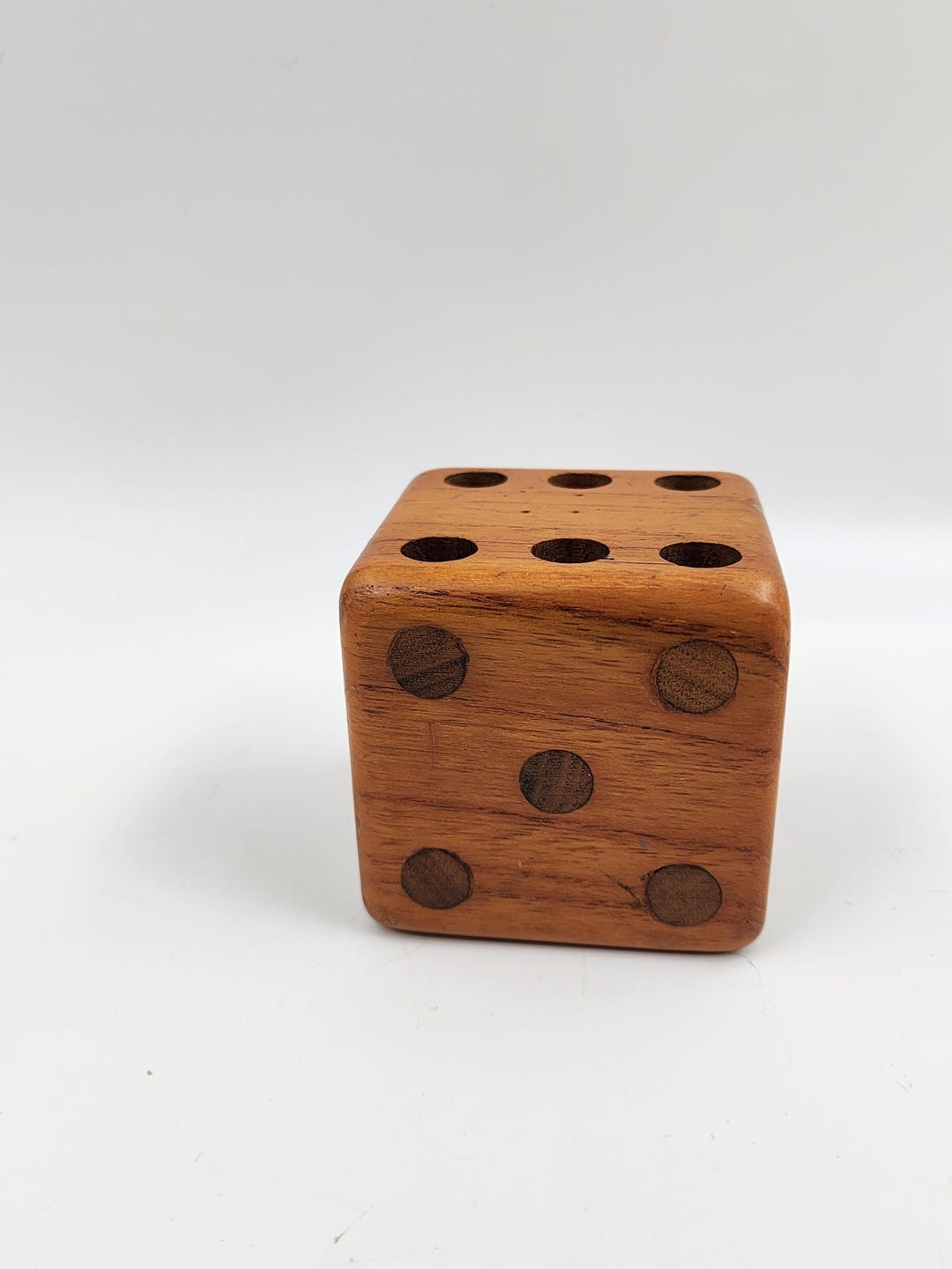 Mid-century Modern Sowe Konst Sweden Solid Teak Dice Pen Holder Office ...