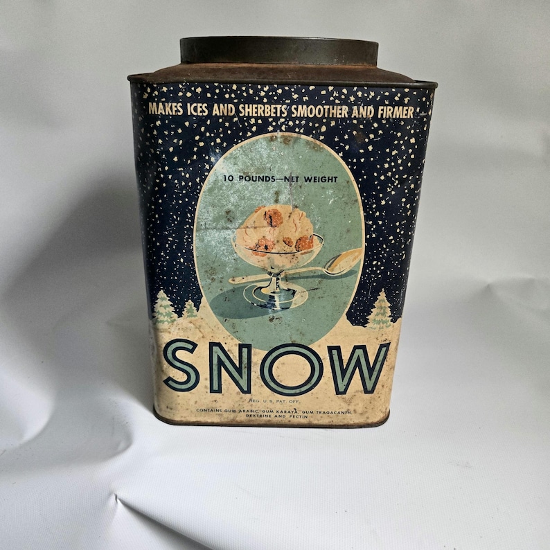 12 Inch Tin Canister Antique by B. HELLER & CO. CHICAGO, Illinois Snow ...