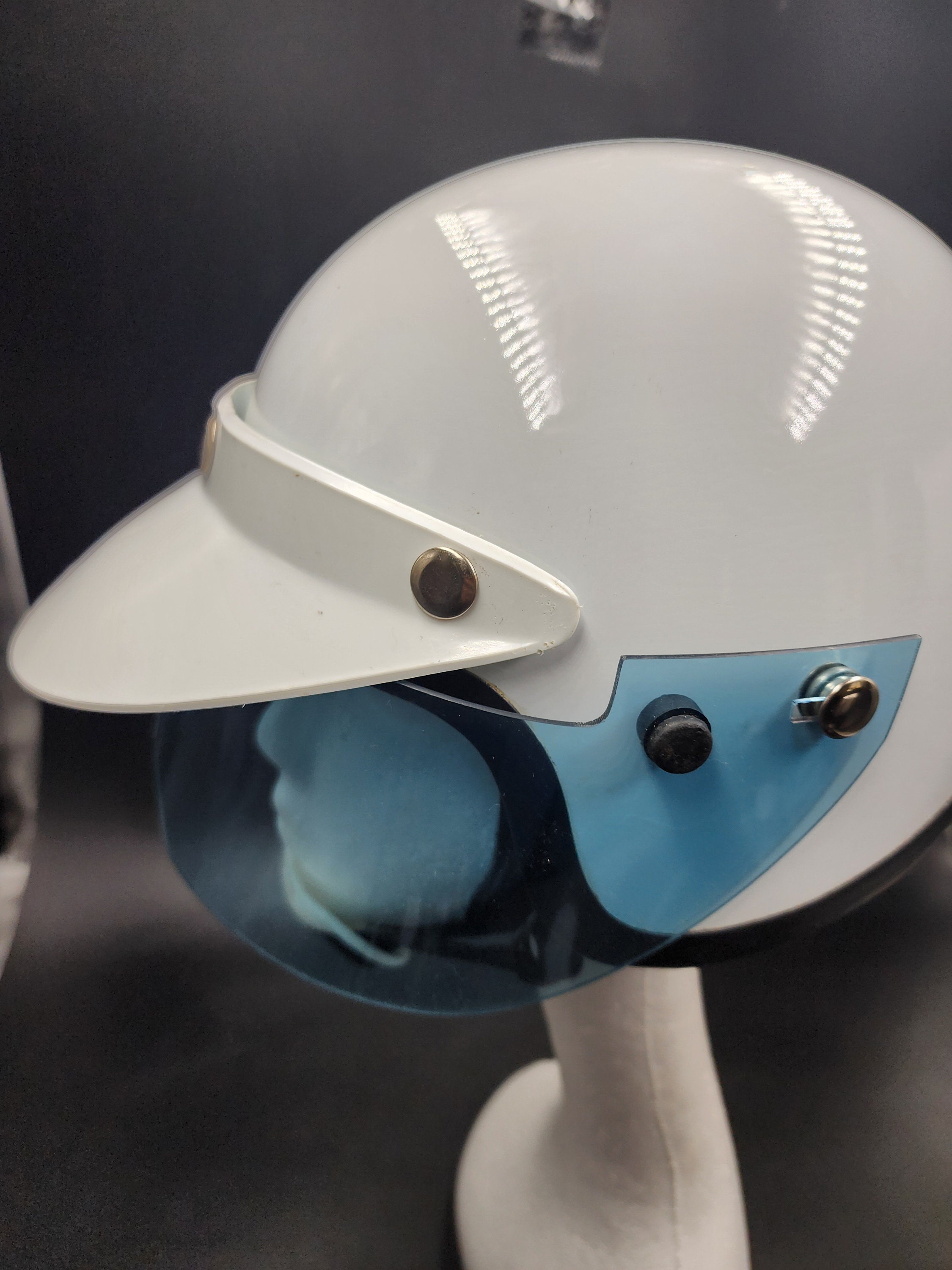 Vintage Nesco Comet Deluxe Half Helmet Motorcycle Helmet Visor White ...