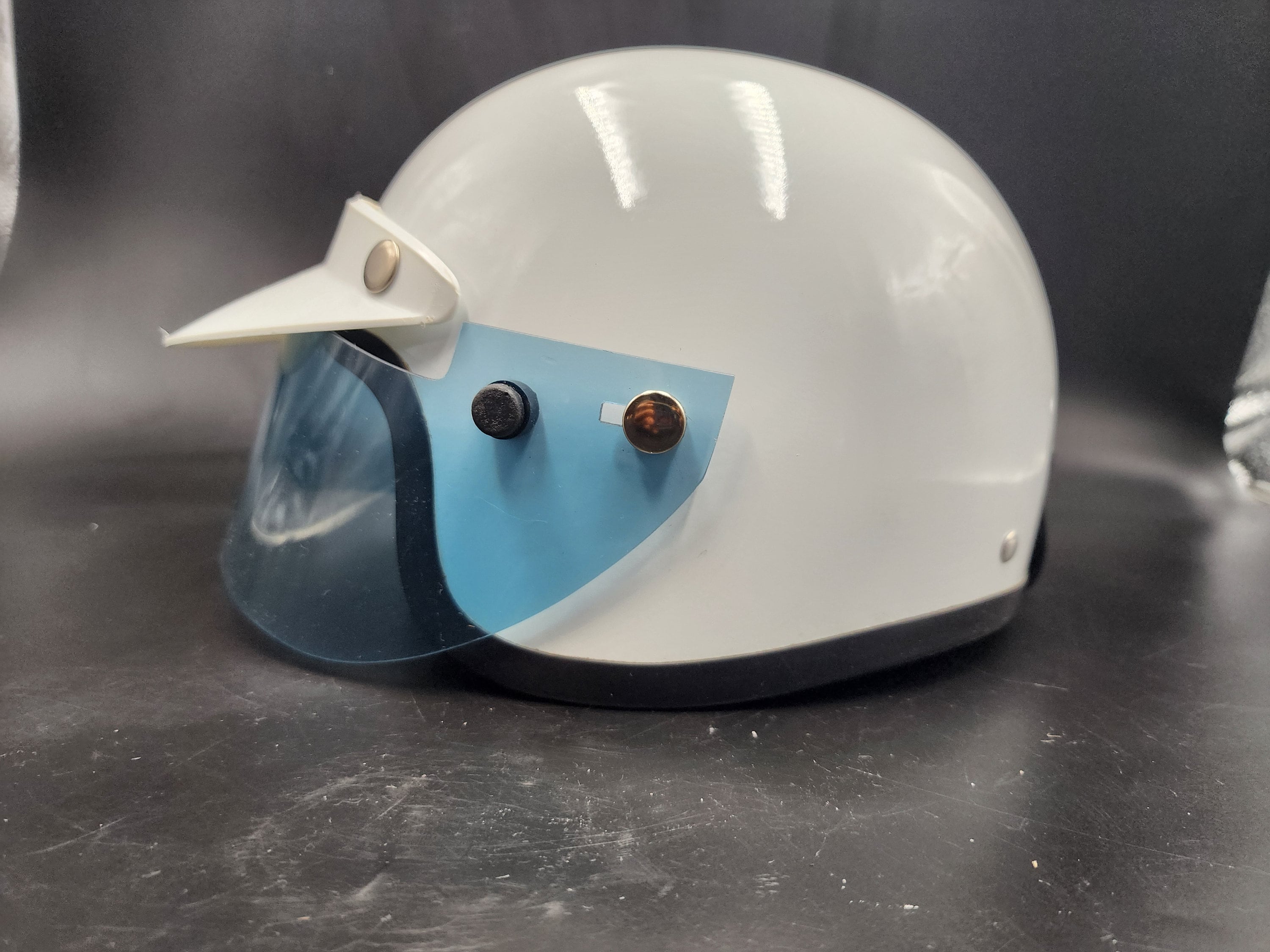 Vintage Nesco Comet Deluxe Half Helmet Motorcycle Helmet Visor White ...