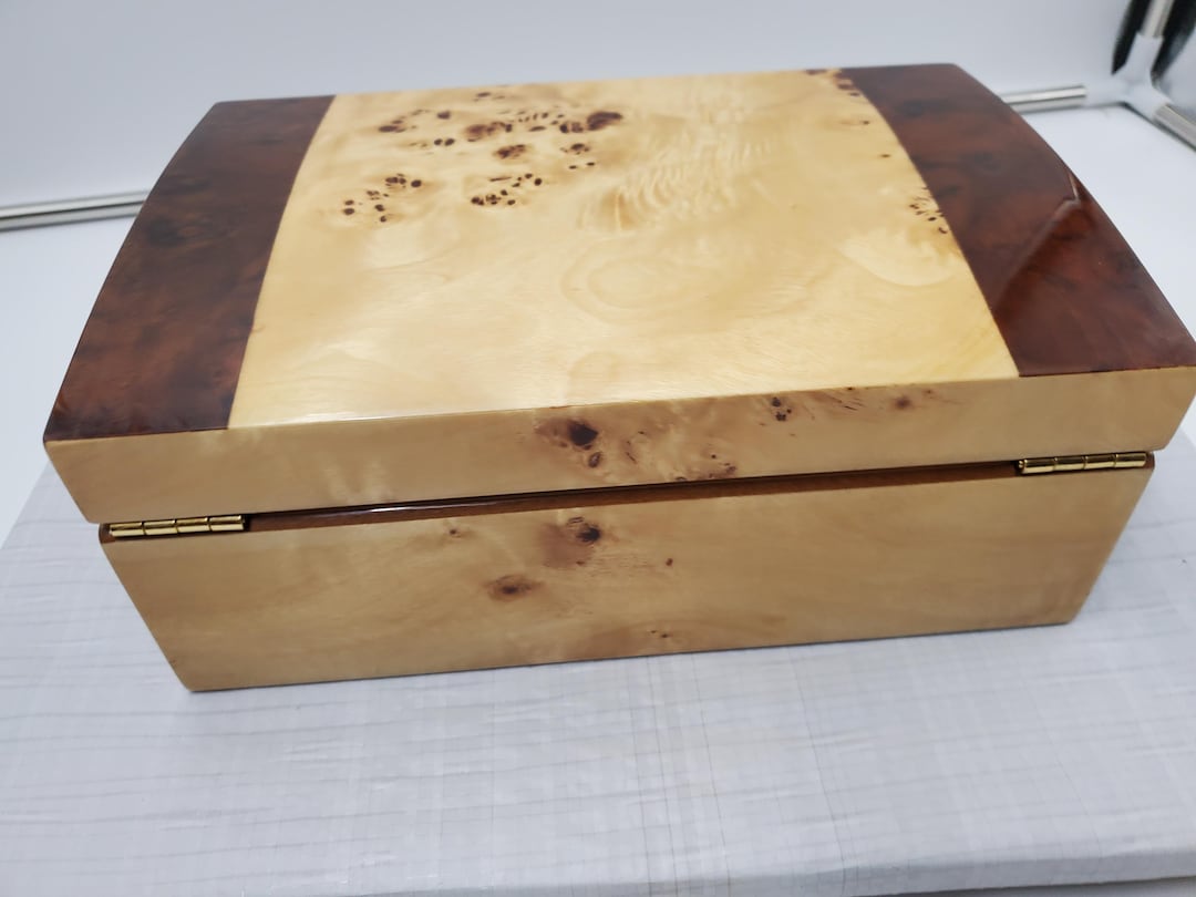 Charlie Lapson Jewelry Box Walnut and Maple Burl - Etsy