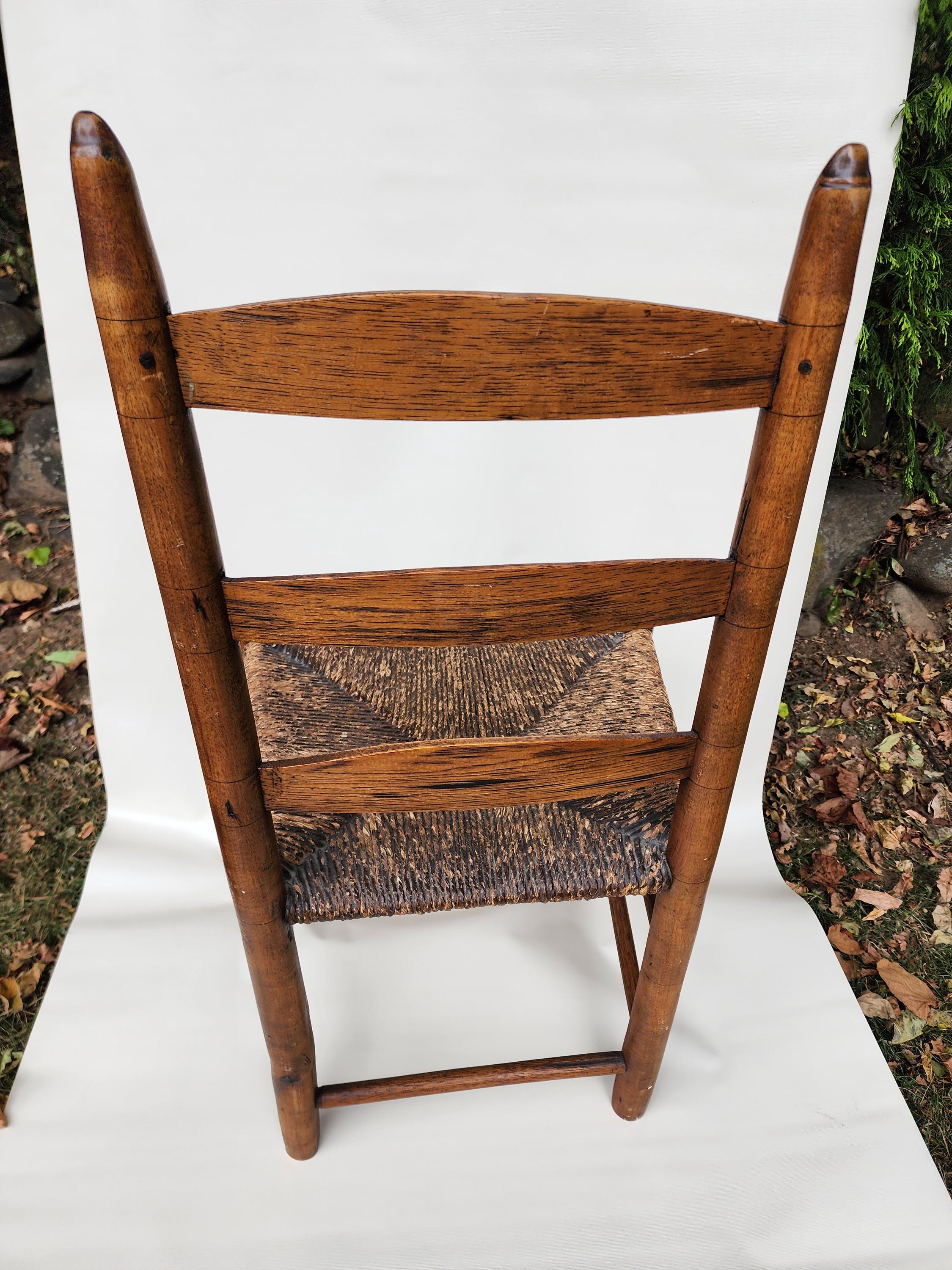Antique Early American Ladder Back Shaker Chair Pined Rabbit Ear - Etsy
