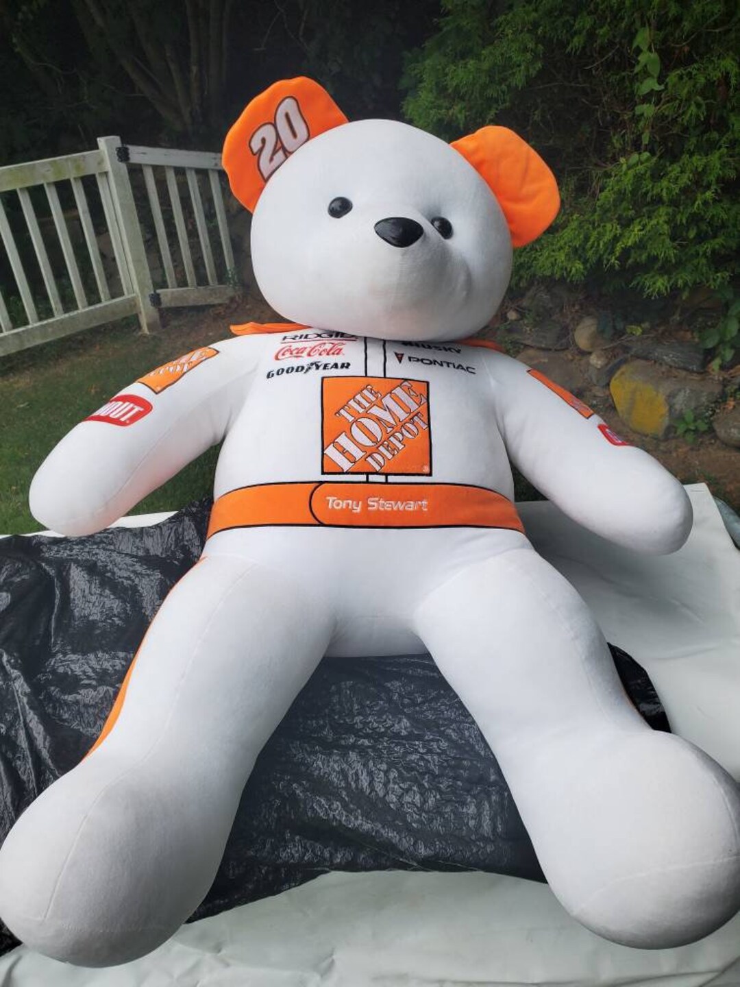 Tony Stewart Teddy Bear Plush Oversized Large Home Depot Gunout Team ...