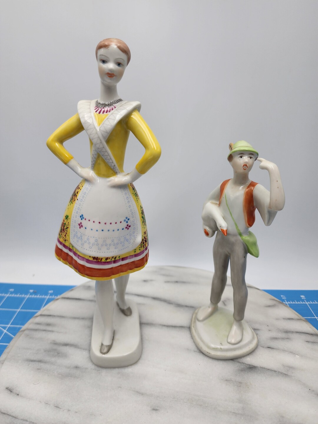 Hollohaza Hungary Ceramic Figure Sculpture Folk Art Figures Lady Little ...