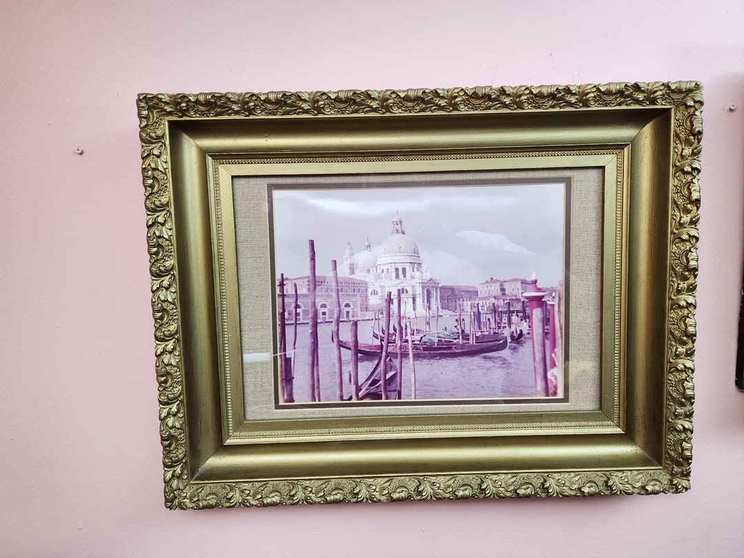 Antique Museum Italian Frame Photos of Venice Italy Wood Plaster Gold ...