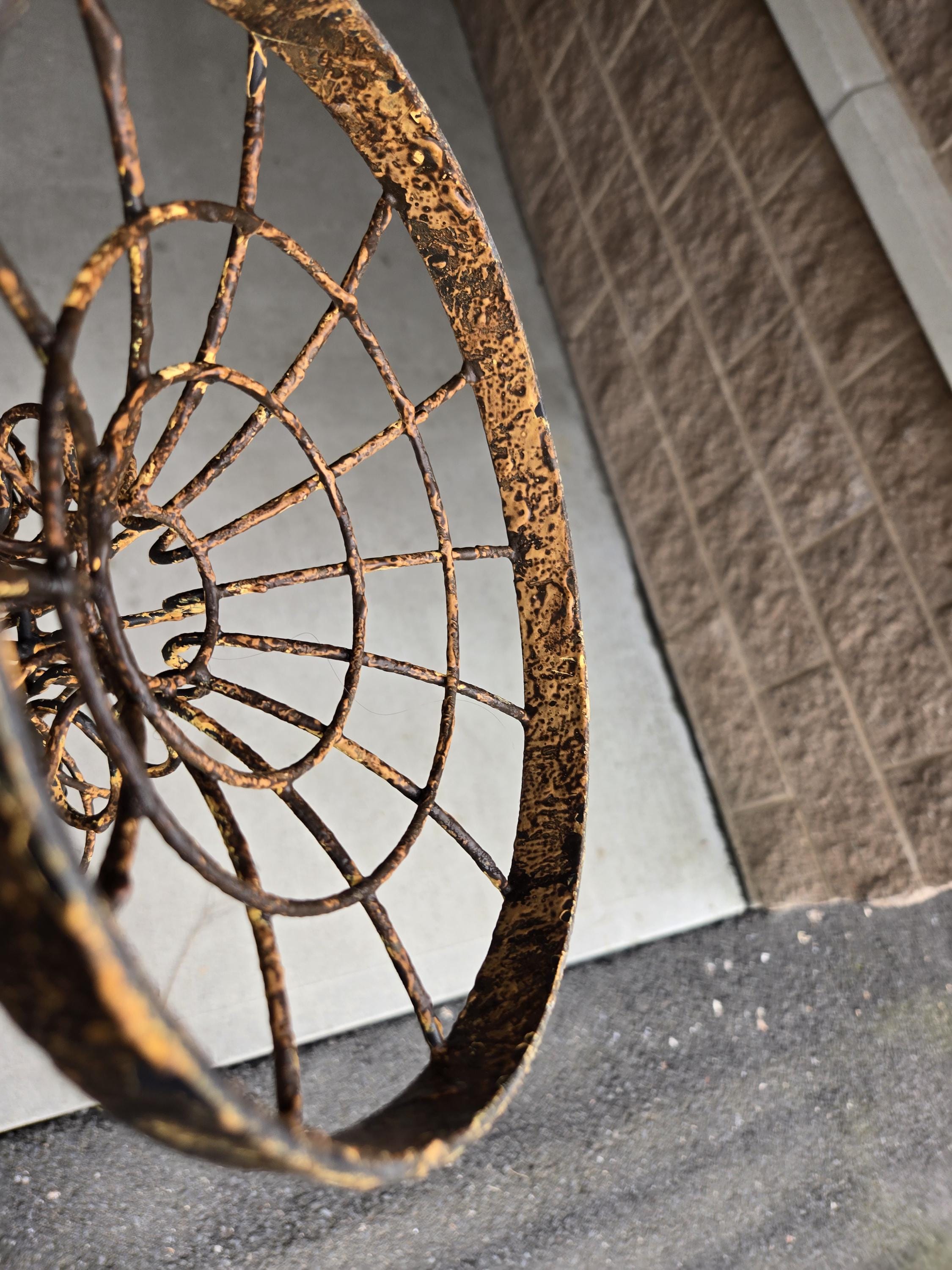 Antique French Metal Weathered Metal Wire Vase Hight 18x13in Diameter ...