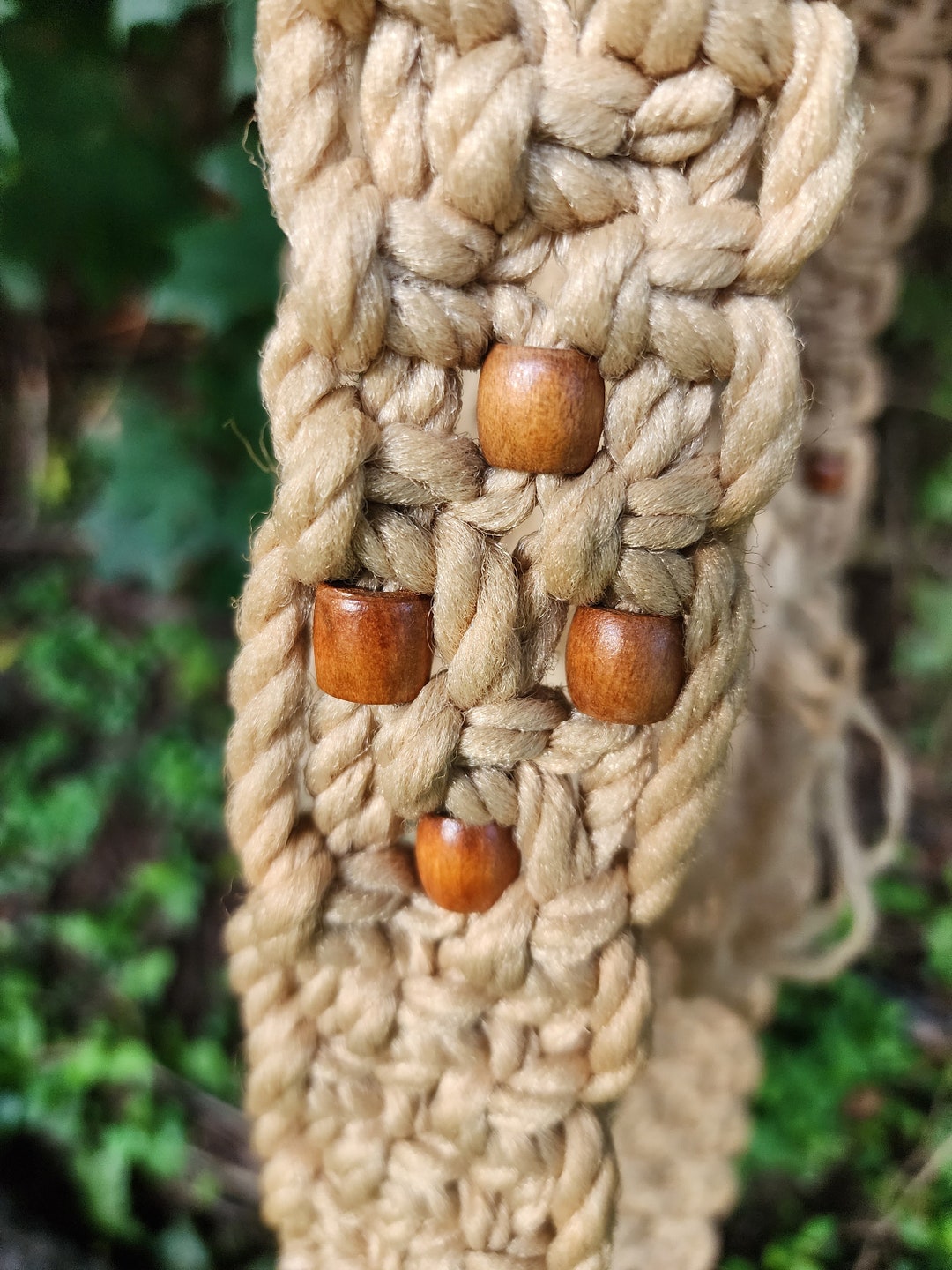 Mid-century Jute Rope Macrame Cord Wicker Lighted Planter Holder 93 ...