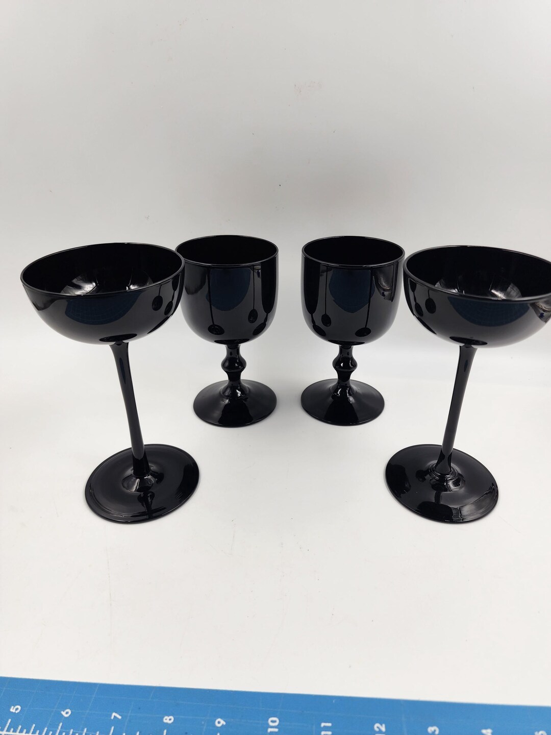 4 Mid Century Modern Carlo Moretti Black Glass Art Glasses - Etsy
