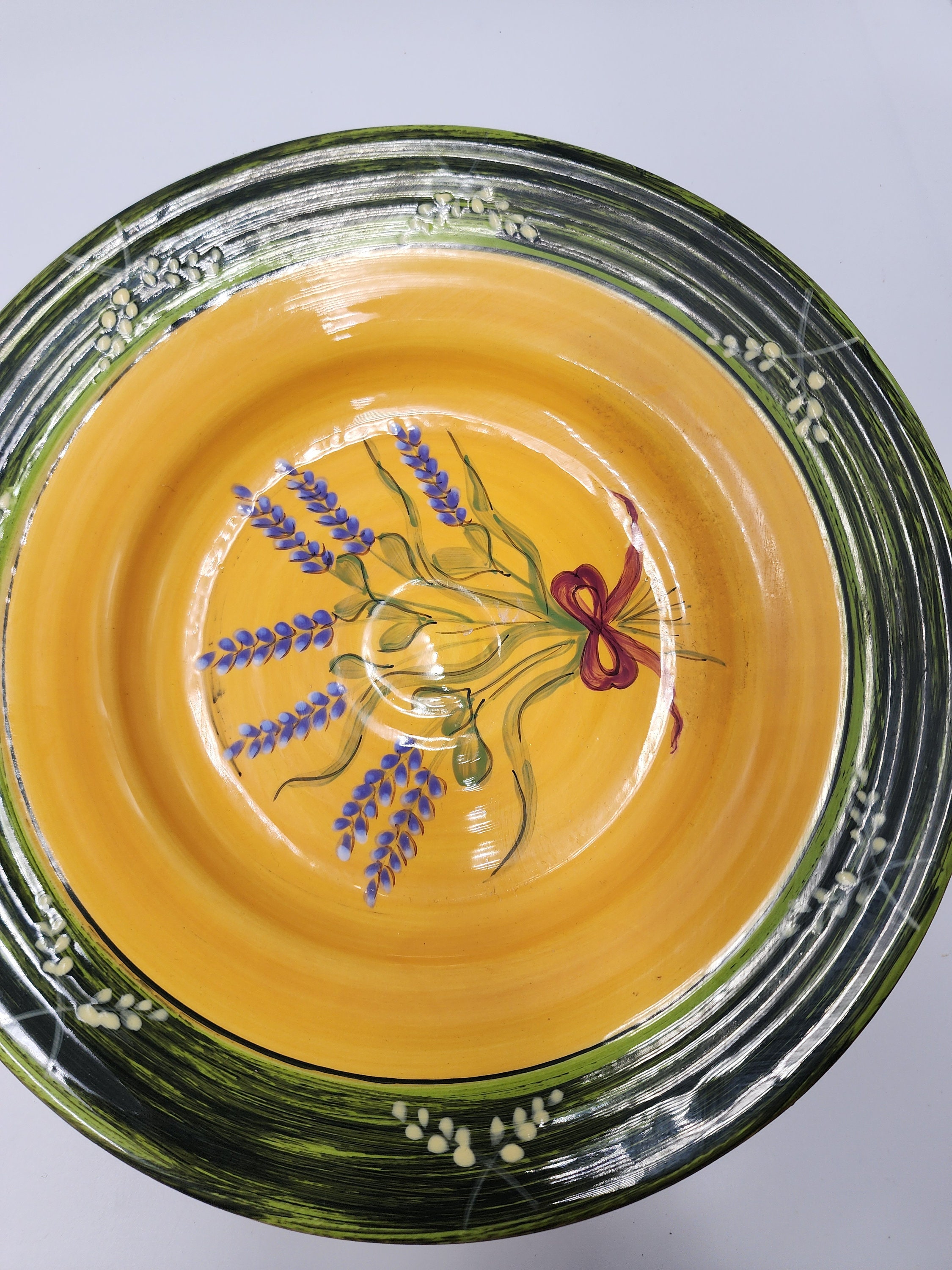 Hausenware Mary Jane Mitchell Soup Bowl 10" Yellow Green Lavender ...