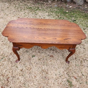 Vintage Scallop Oak Coffee Table Solid Tiger Oak/quarter Sawn Oak ...