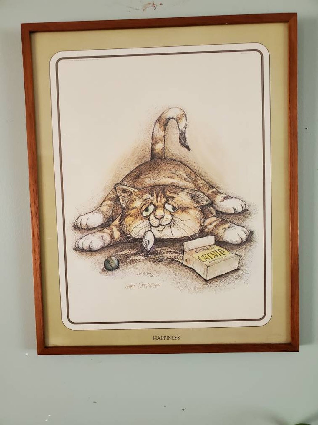 Thought Factory Ca Garry Paterson Happiness Print USA Teak - Etsy