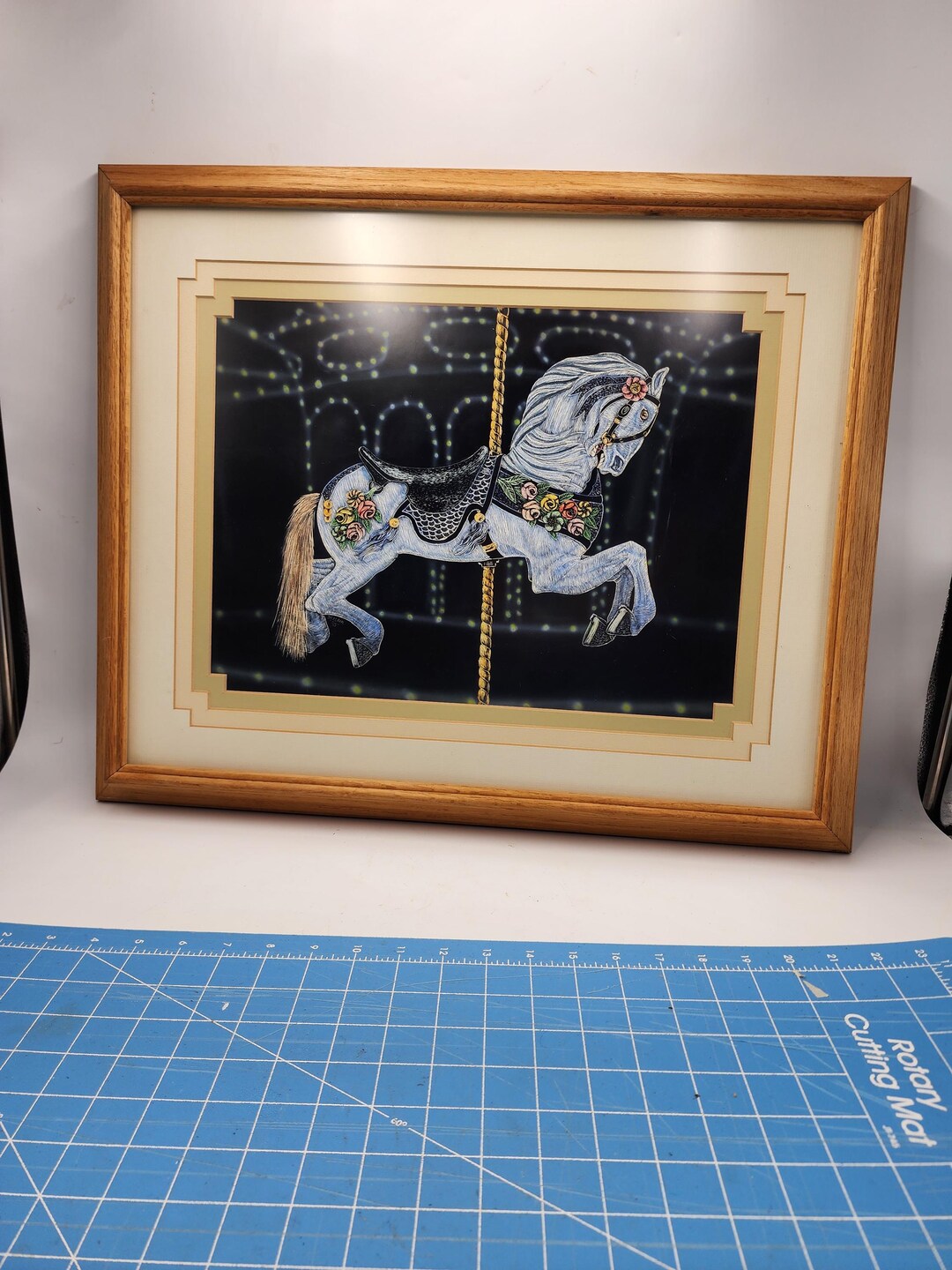 Vintage Bellavia 1989 Carousel Horse Lithograph Folkart Lithograph 22.5 ...