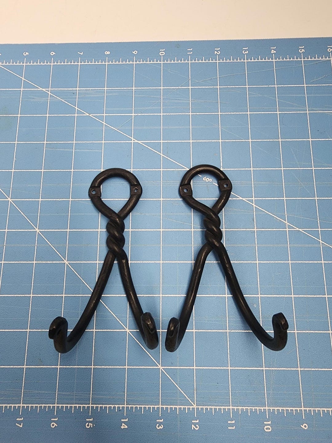 Vintage Wrought Iron Wall Napkin Hanger Wall Hook High 5in W 2.5in 3in ...