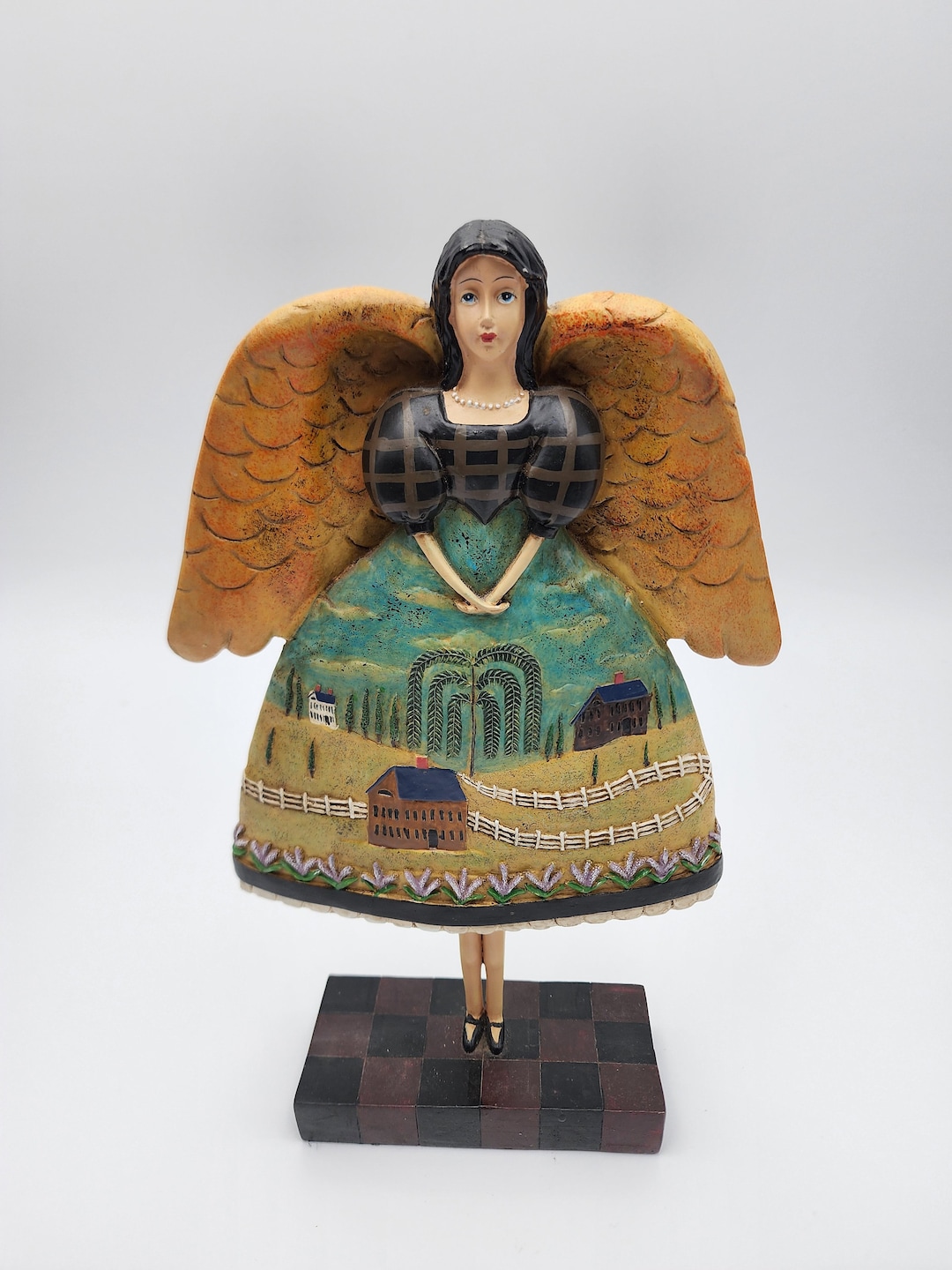 American Folk Art Angel by David Harden Resin 11"tall 7"wide Base 4x2 ...