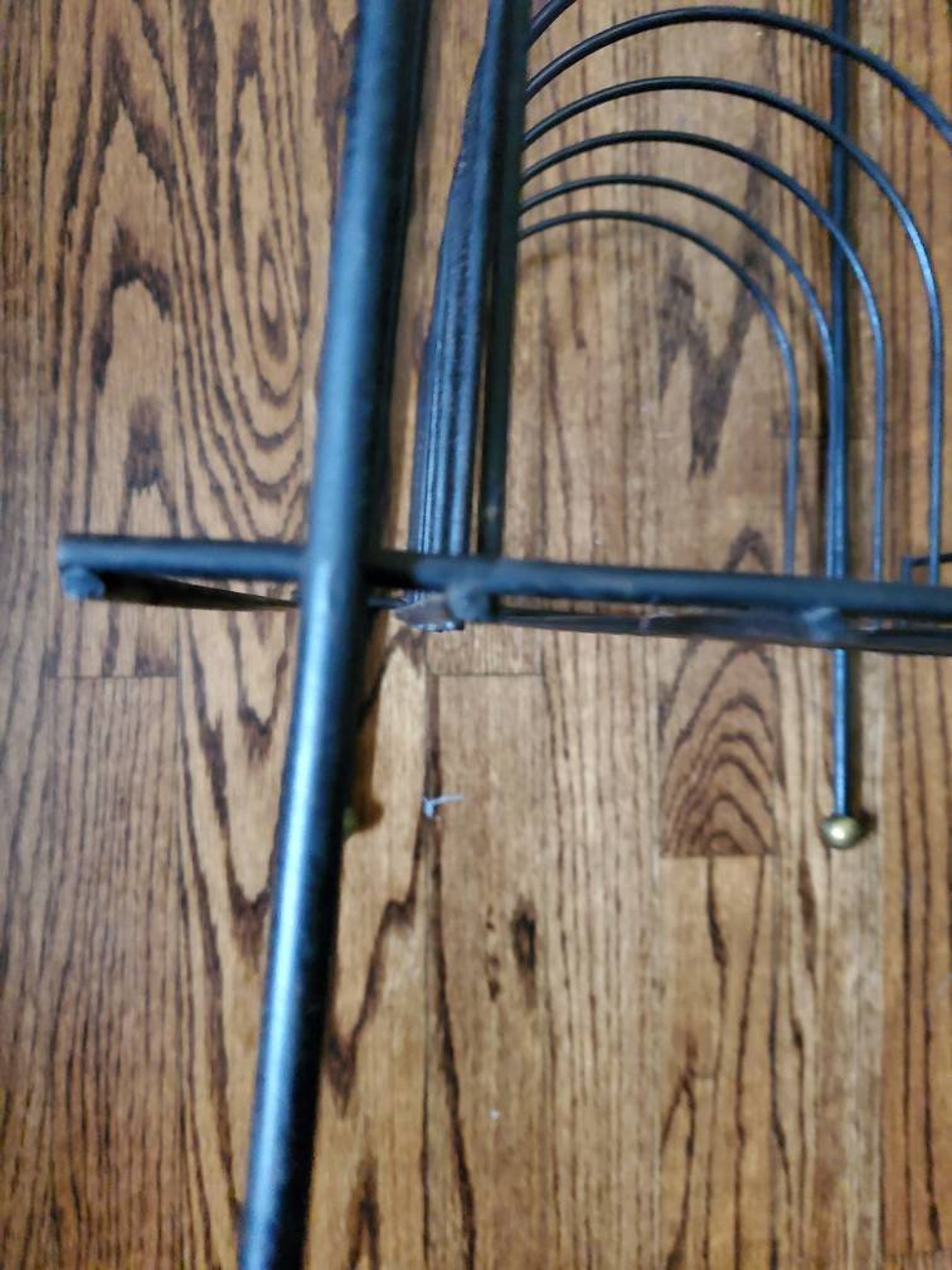 Mid Century Modern Wrought-iron Record Rack Brass Feet 16 Slots Black ...