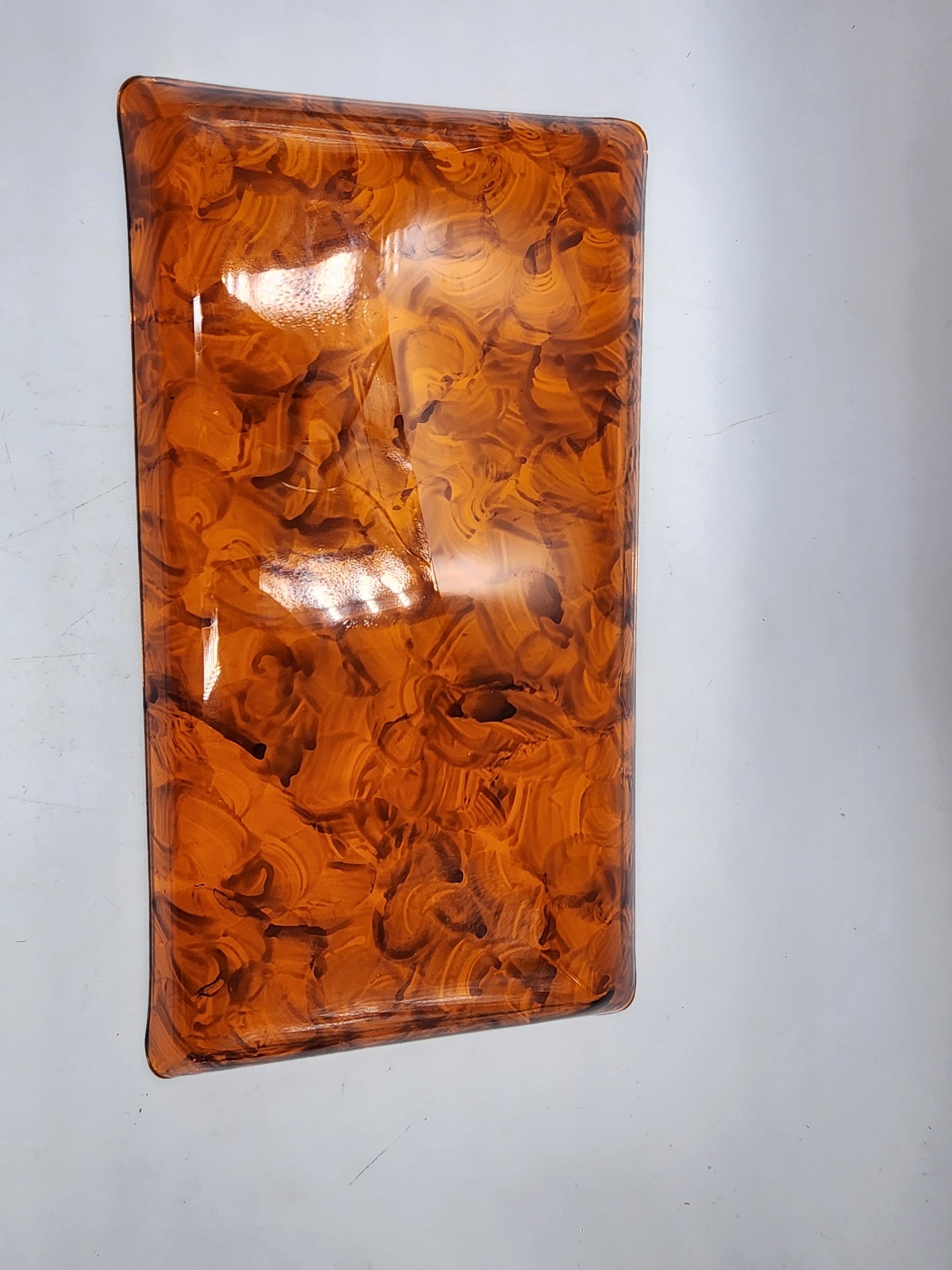 Mid Century Modern Faux Tortoise Shell Lucite Tray 13.5x7rectangle ...