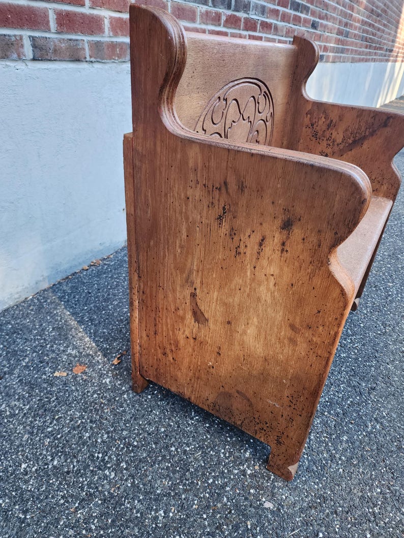 Antique Oak Slap Bench Tox Chest Hinge Seat 1800 - Etsy