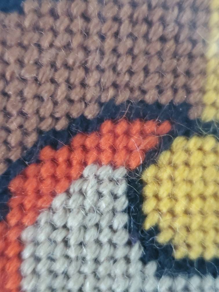 Vintage Aztec Sun Mexican Folk Art Needlepoint Art - Etsy