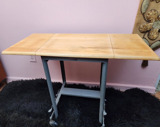 Mid-century Modern Typewriter Stand HI-LO Metal Stand Maple Veneer ...
