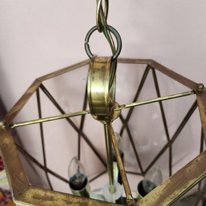 Vintage Lightolier Octagon Lantern Pendant Light Faceted Diamond ...