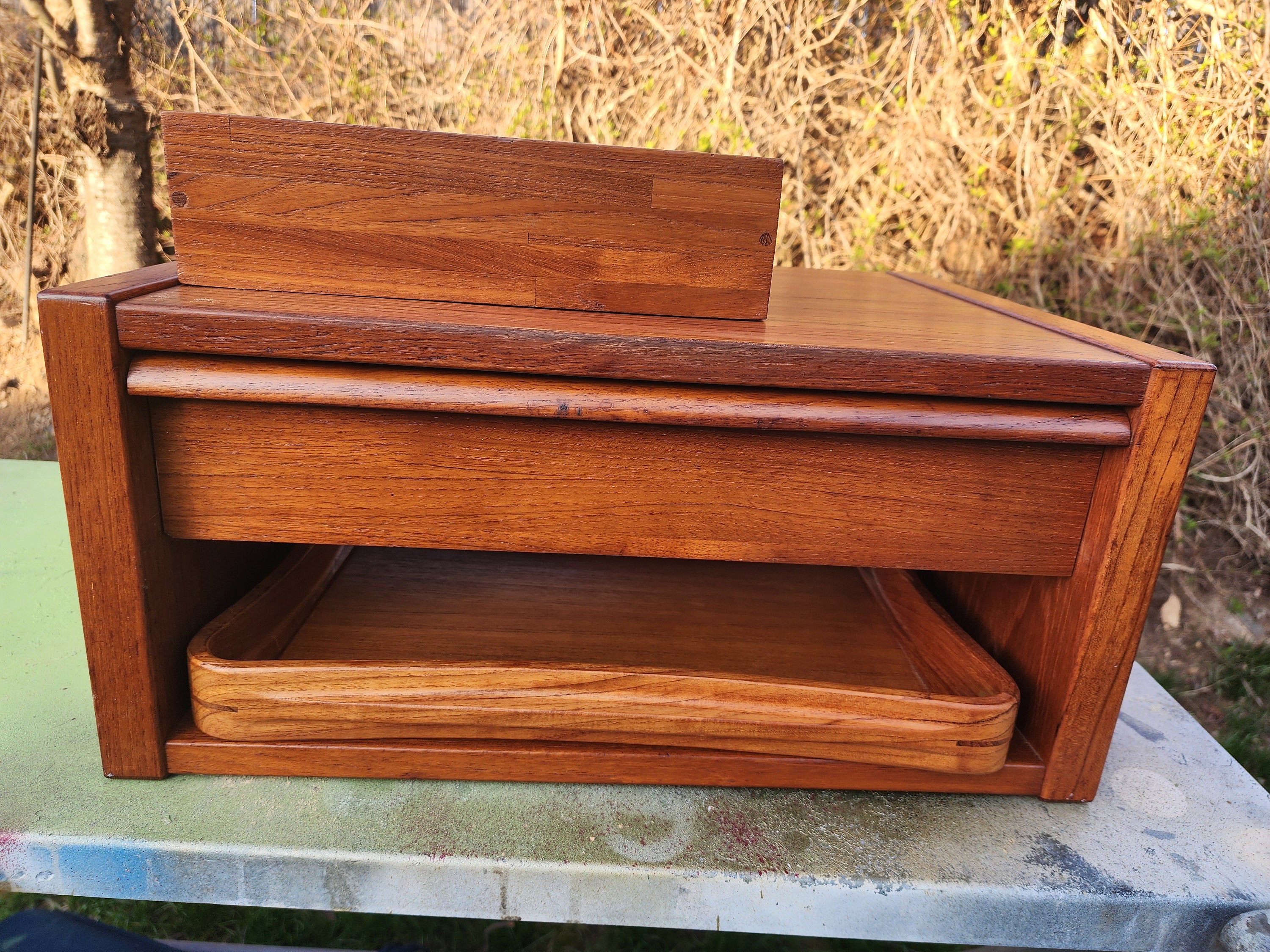 Vintage Teak Wood Floating End Table Nightstand 20x15x9.5 Dansk Teak ...