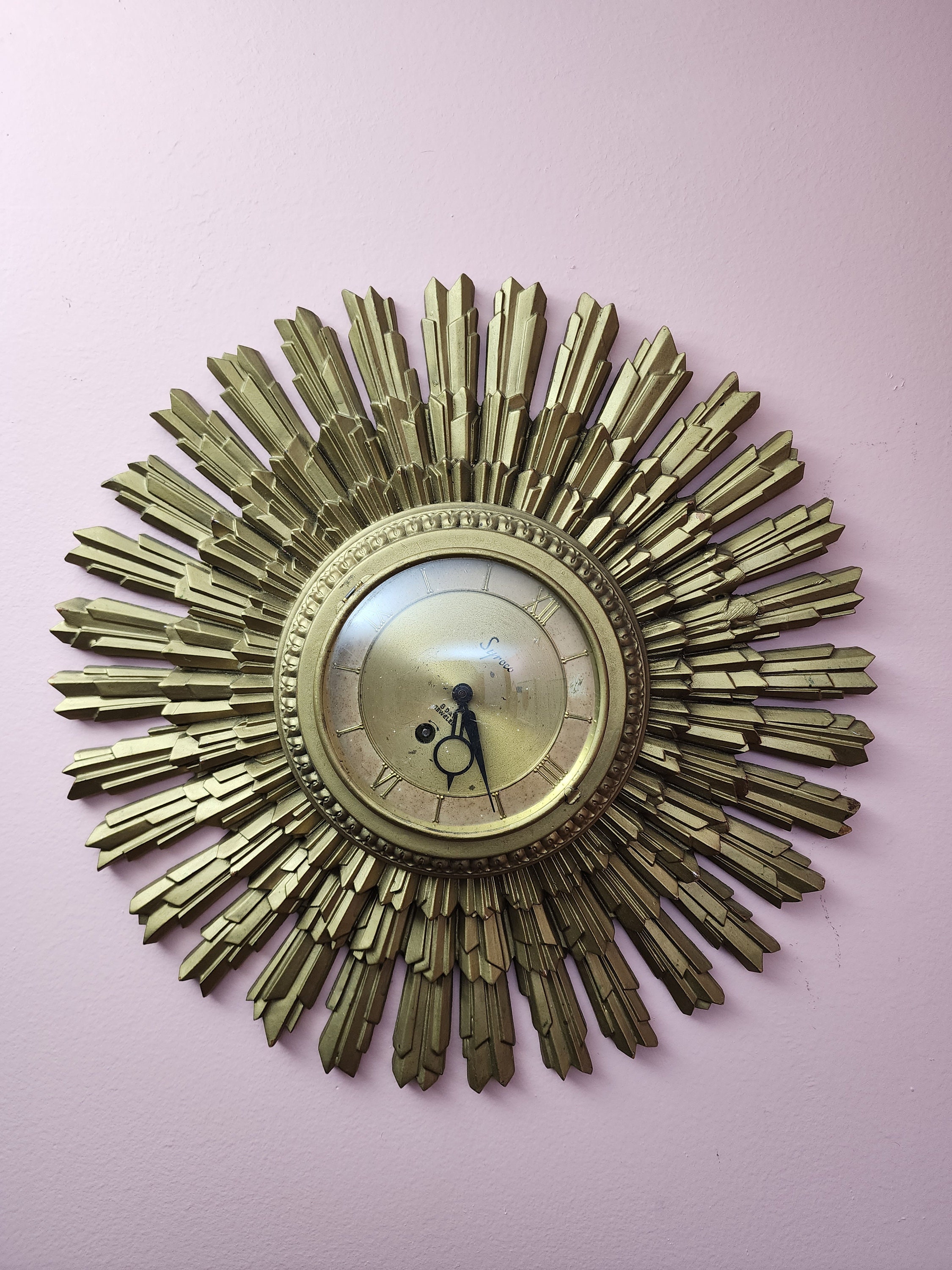 Mid Century Modern Syroco Sunburst Clock 15.5 Diameter X3 - Etsy