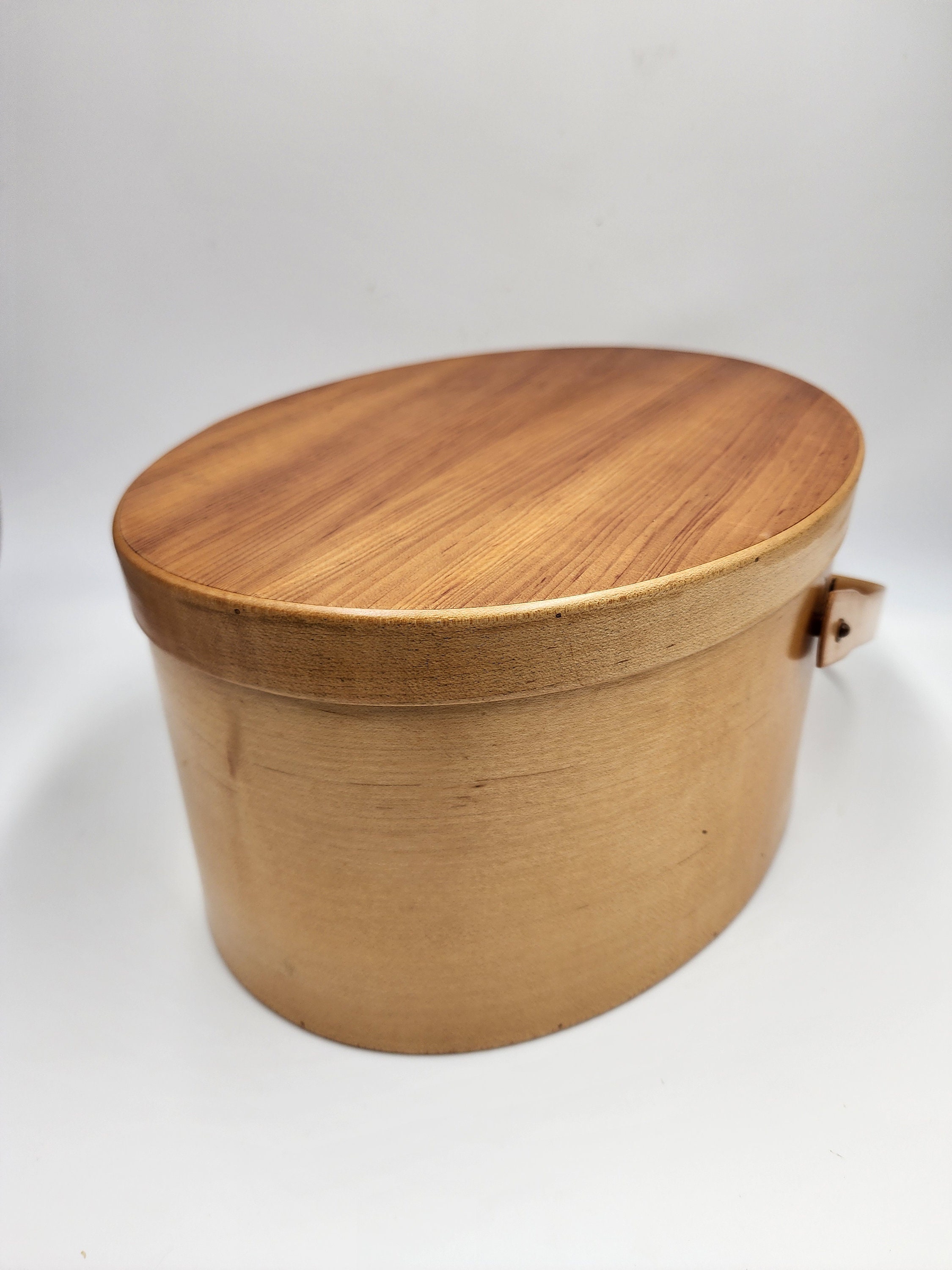 Antique American Colonial Shaker Sewing Box 13x9.75 Oval 6.75 Tall ...