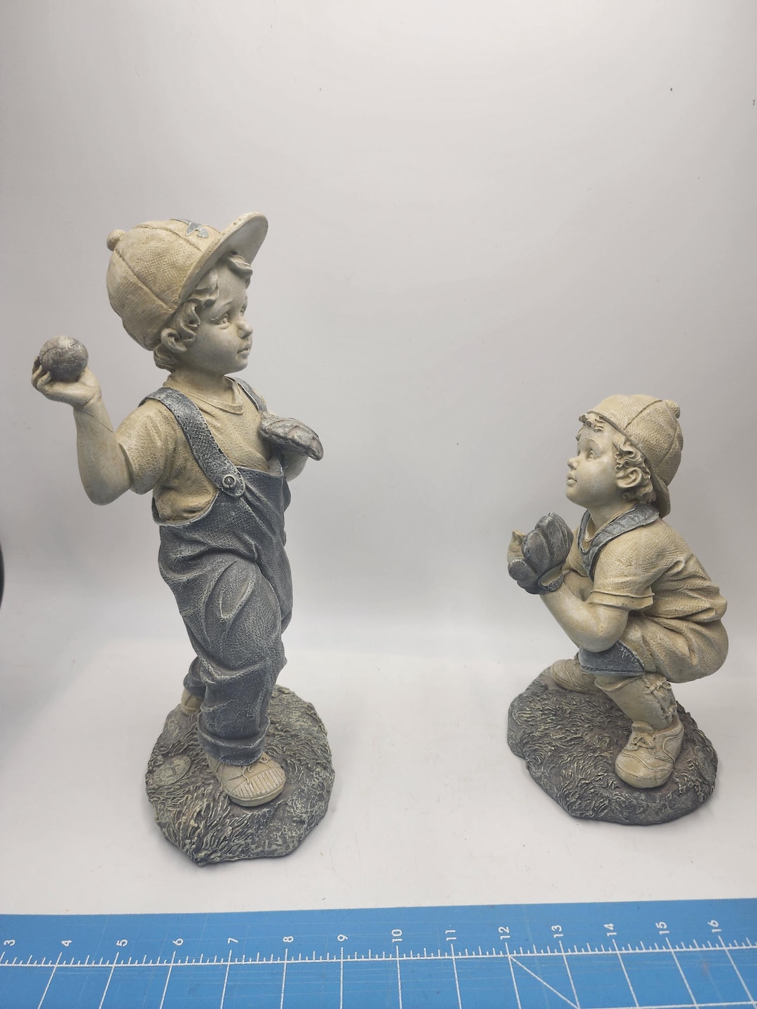 Original Art Resin Sculpture of a Boys Playing Baseball Little League ...