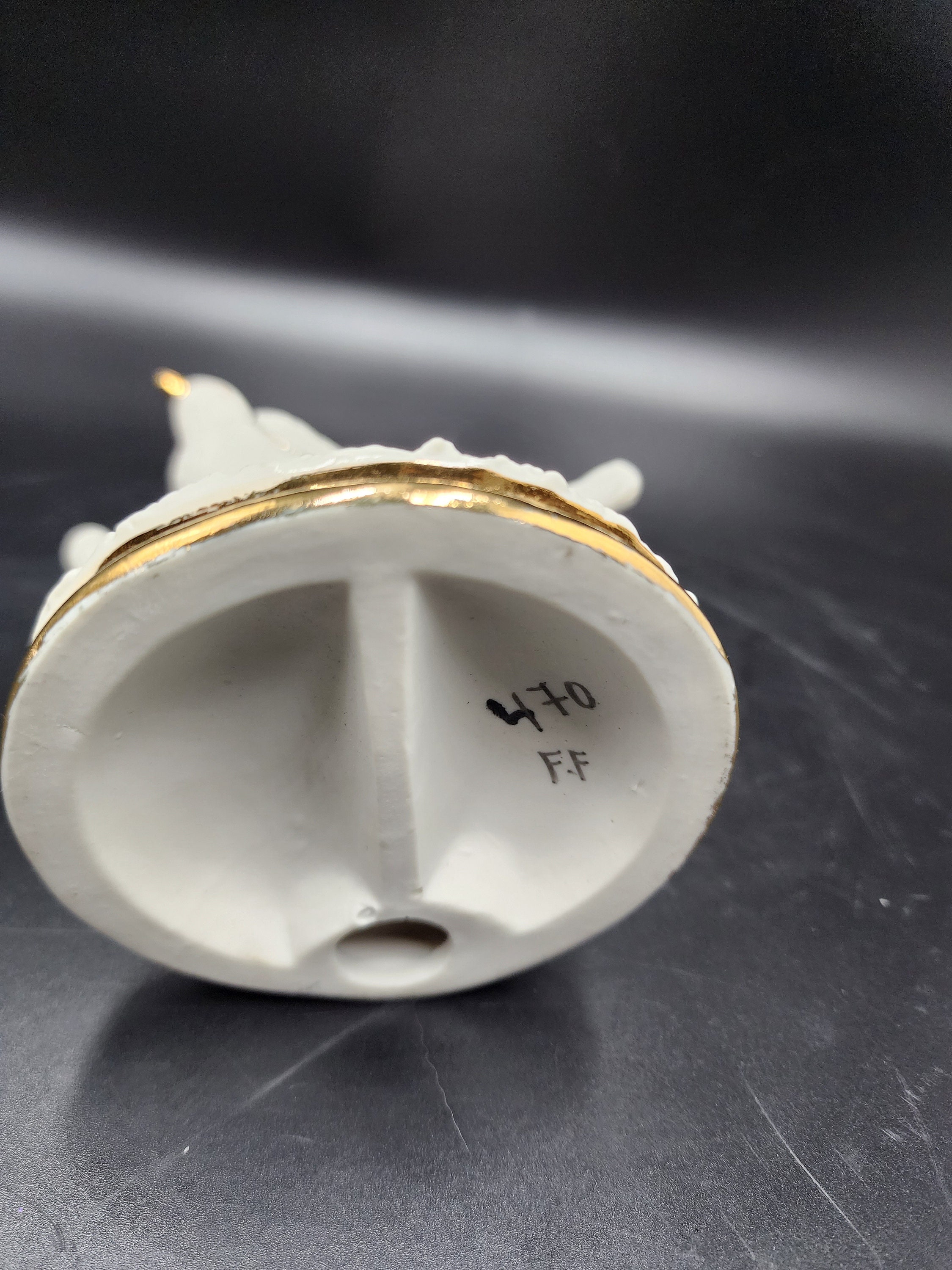 FF Fitz and Floyd Cream and Gold Dove Figure Golden Egg Tree Trunk 7 ...