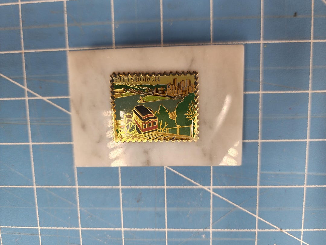 Duquesne Incline Pittsburgh PA Trolley Marble Enamel Brass Paper ...