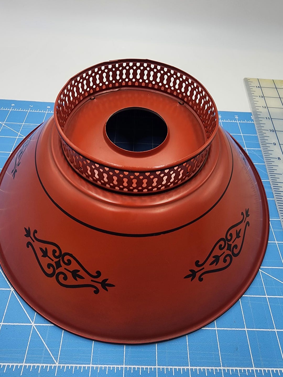 Vintage Tole Floor Lamp/table Lamp Shade Red Decorative Shade 12in by ...
