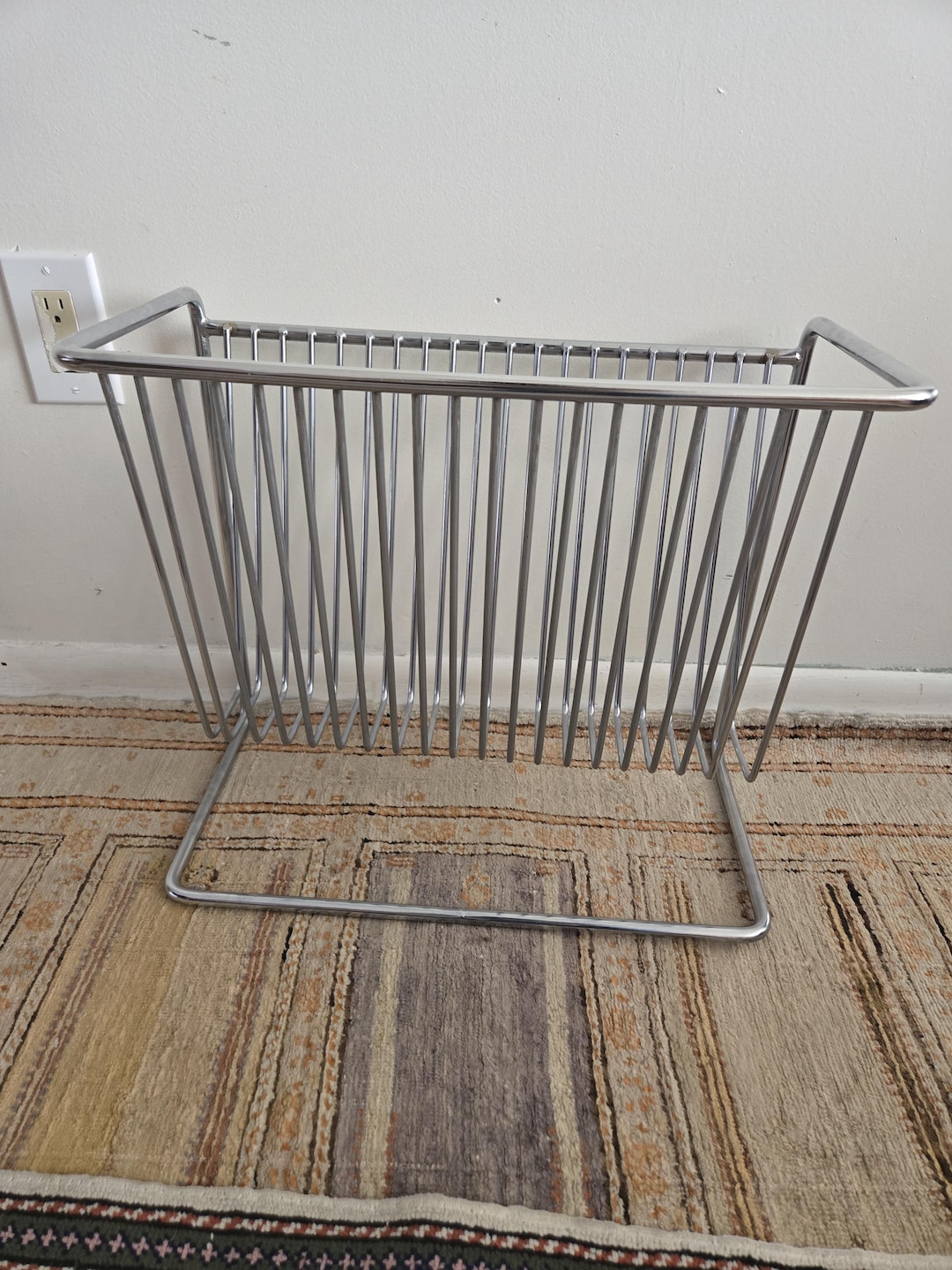 Vintage Minimalist Chrome Magazine Rack by Arthur Umanoff Postmodern 17 ...