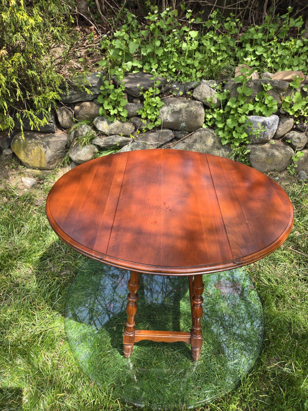 Vintage Pennsylvania House Drop Leaf End Table Solid Cherry Oval - Etsy