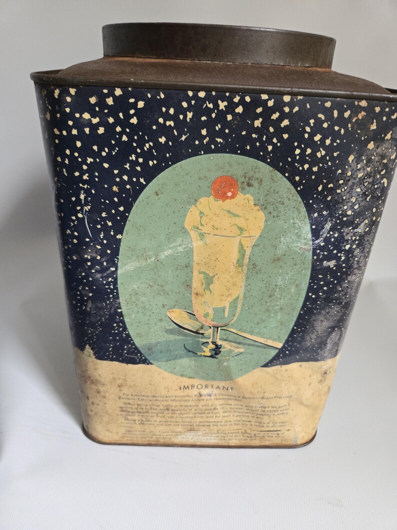 12 Inch Tin Canister Antique by B. HELLER & CO. CHICAGO, Illinois Snow ...