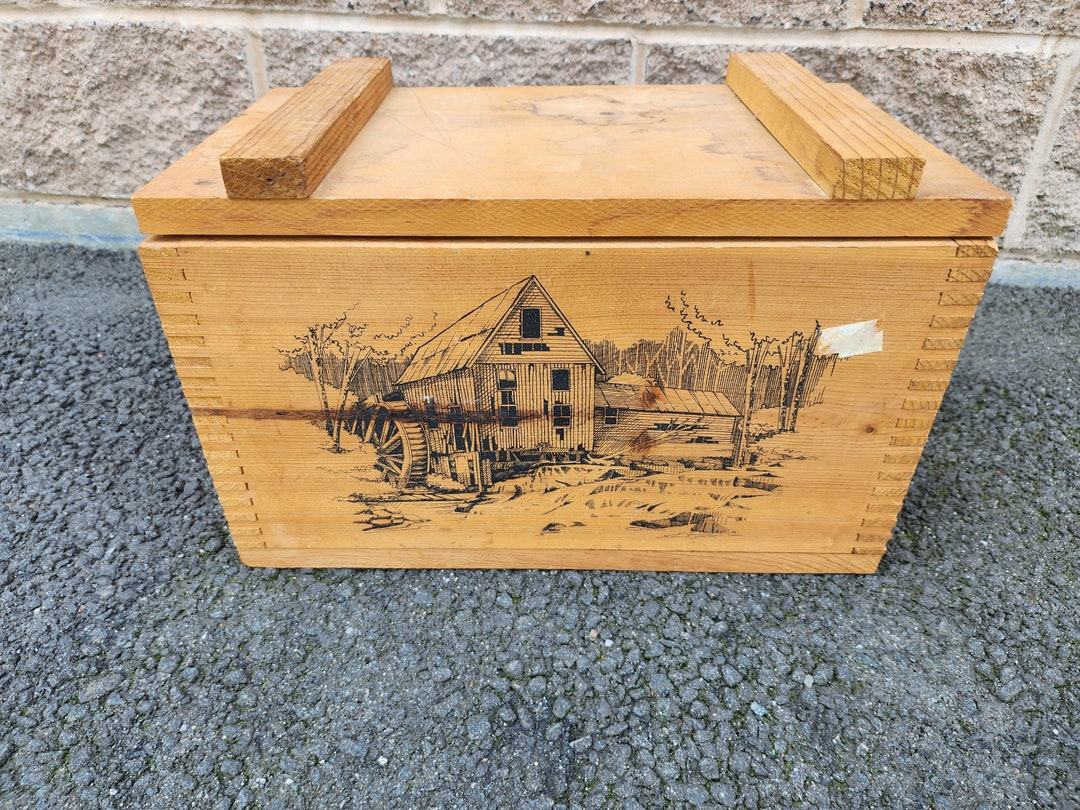 The Classic by Evens Pine Wood Box 16"wxd9"10"h Finger Joint - Etsy